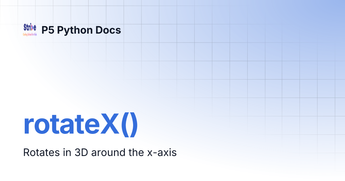 rotateX() | P5 Python Docs