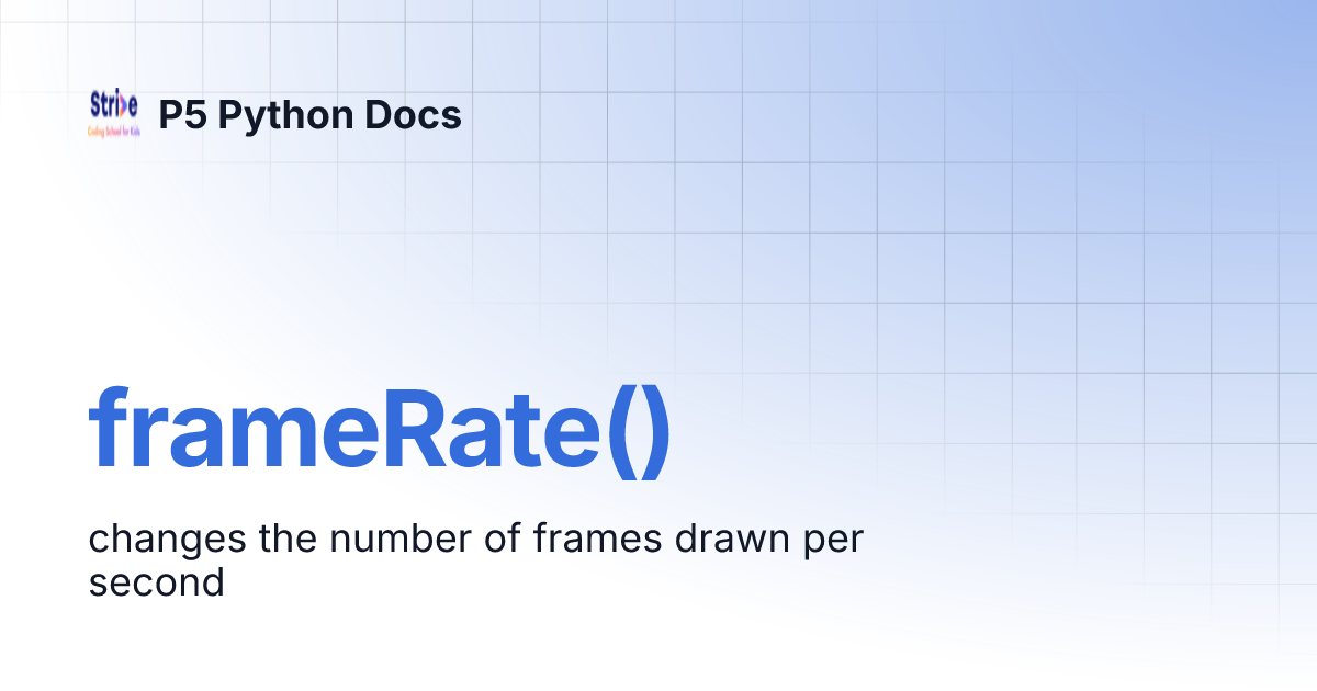 frameRate() | P5 Python Docs